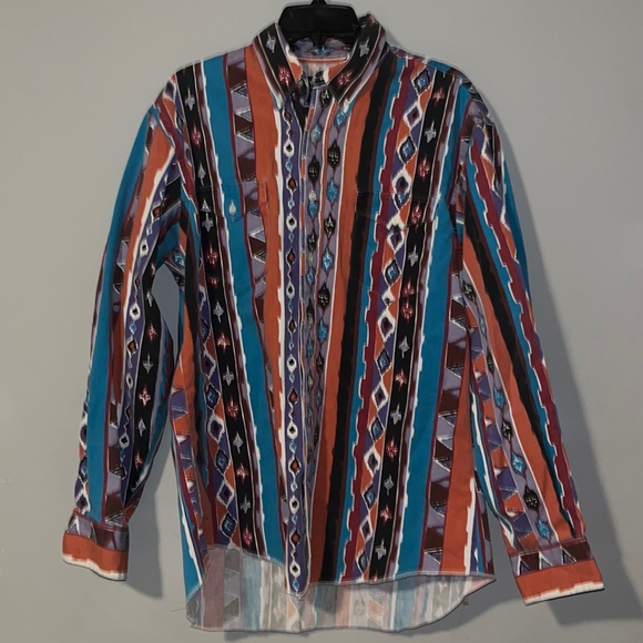 Wrangler | Shirts | Vintage 9s Mens Wrangler Button Up Minimal Wear ...